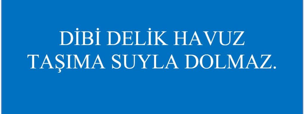DİBİ DELİK HAVUZ TAŞIMA SUYLA DOLMAZ. – VERGİYE DAİR